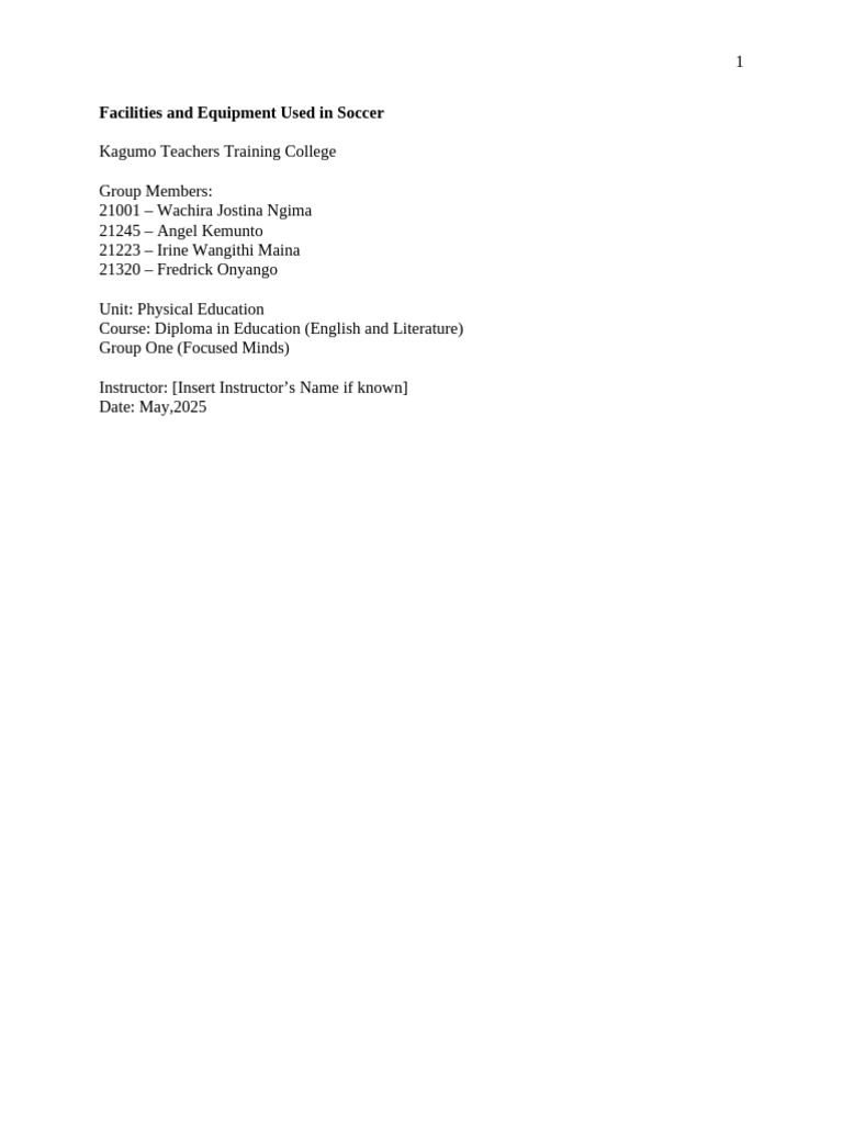 Soccer Facilities and Equipment Overview | PDF | Association Football