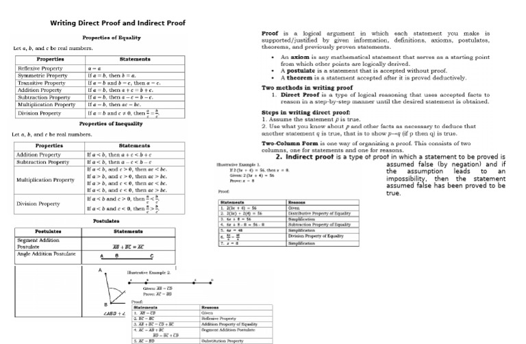 Direct and Indirect Proof Explained | PDF
