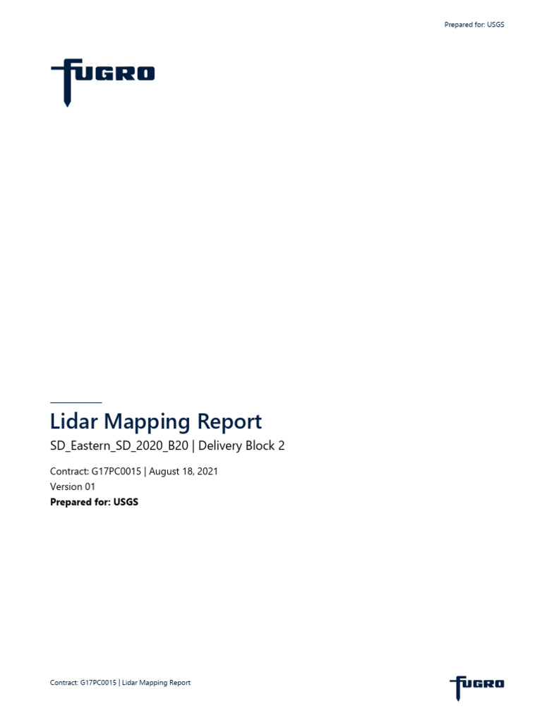 USGS_SD_EasternSD_Block2_Lidar_Mapping_Report | PDF | Lidar | Lift (Force)