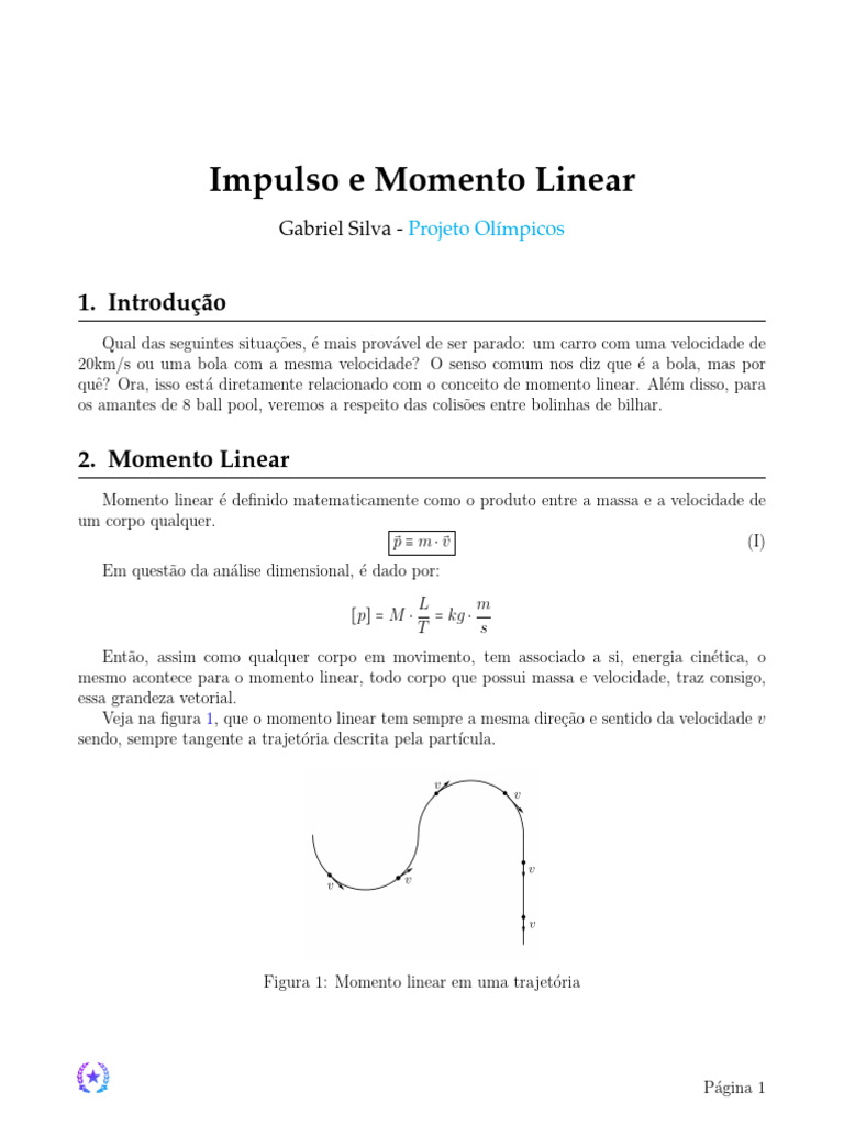 Impulso e Momento Linear na Física | PDF | Iniciativa/Conjuntura | Colisão
