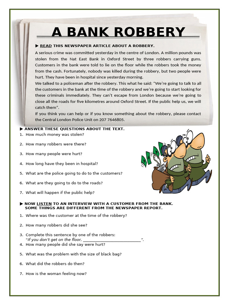 Bank Robbery Report: Key Details | PDF | Robbery | Bank Robbery