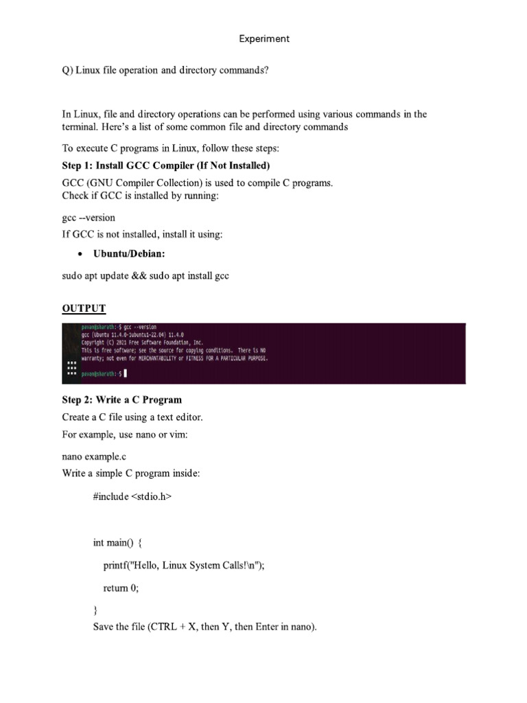 Fileoperations and Directory Commands | PDF