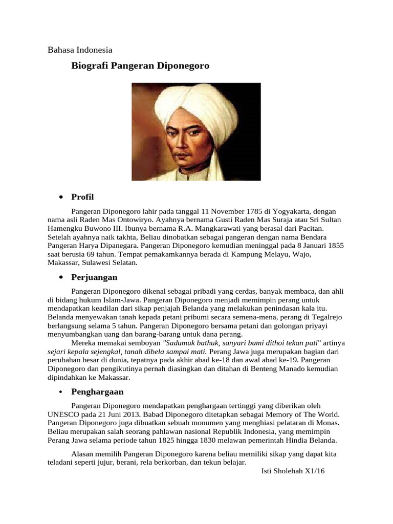 Infografis Pangeran Diponegoro - 2 | PDF