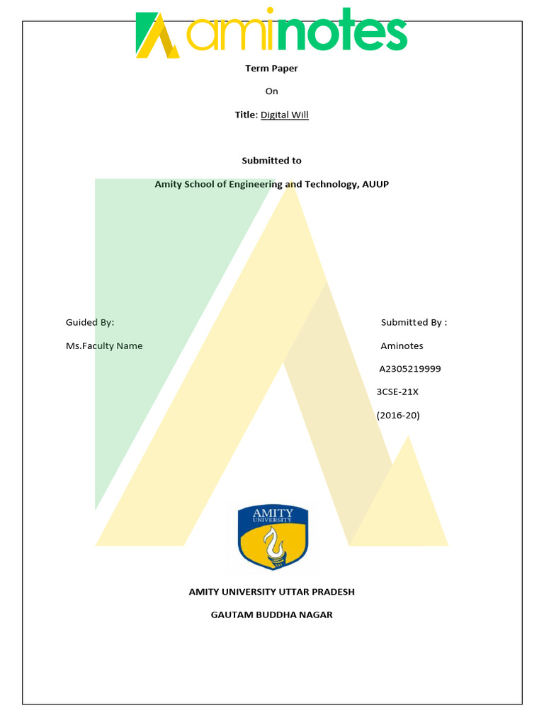 Aminotes - NTCC Project Digital Will | PDF