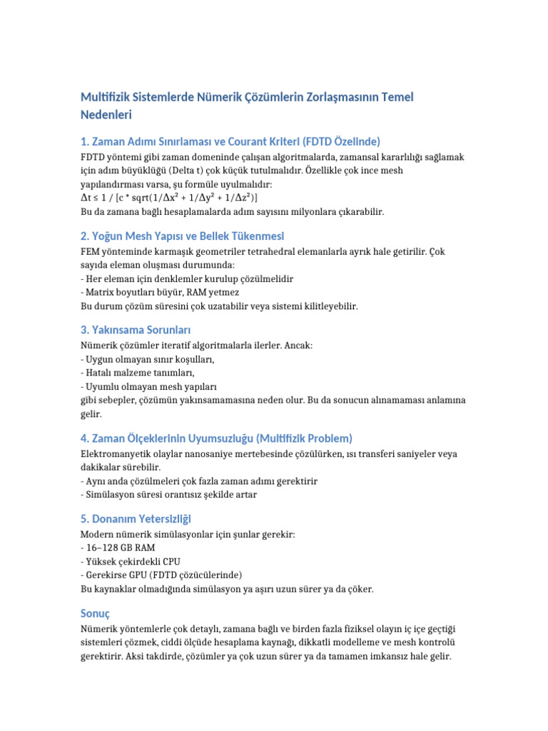 Numerik Yontem Zorluklari | PDF