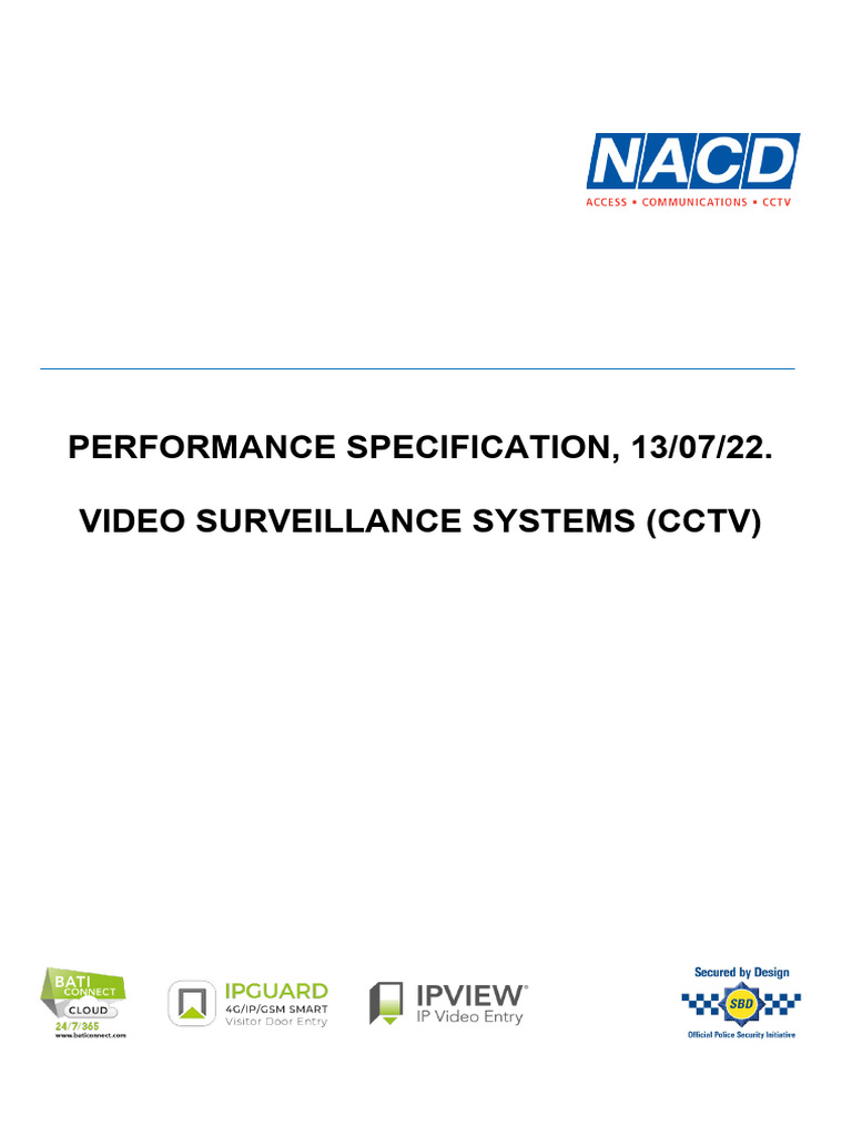CCTV Performance Specification Guide | PDF | Closed Circuit Television ...