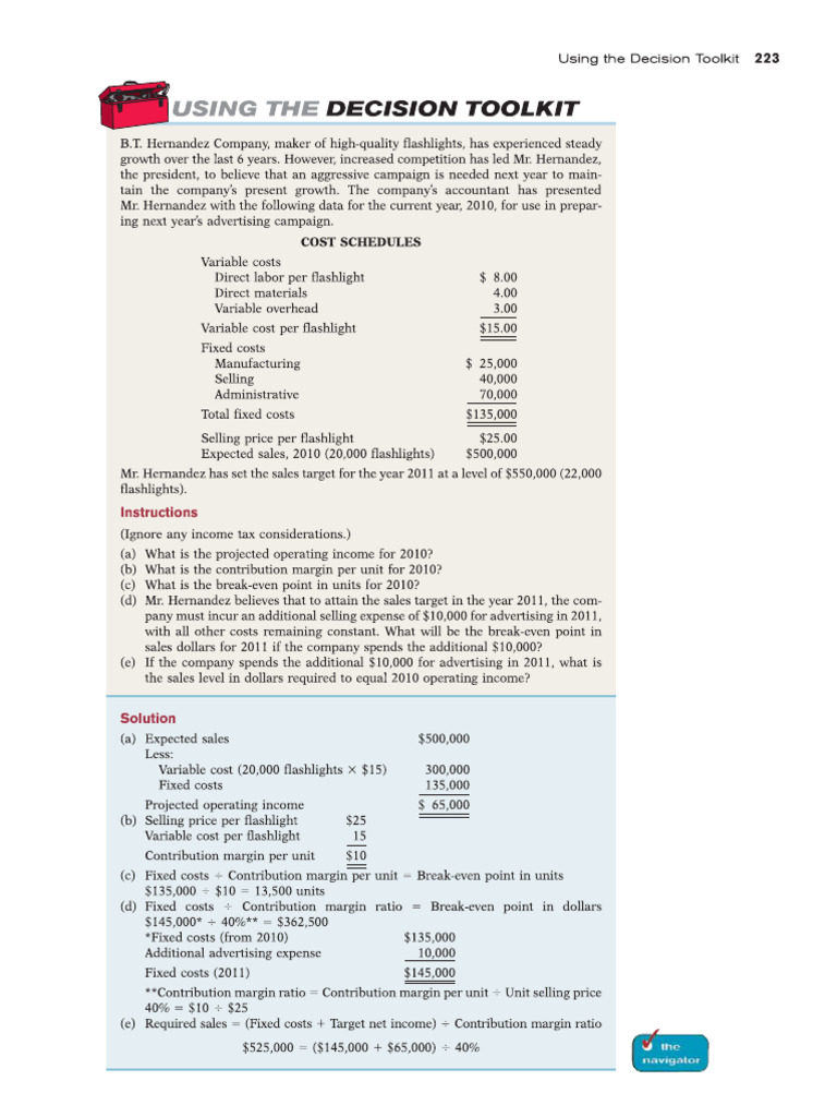CVP Practice From Kieso | PDF