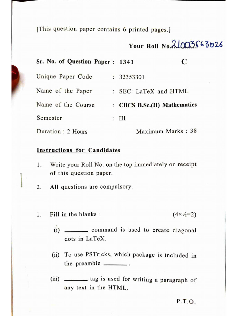 Latex and HTML - 2022 | PDF