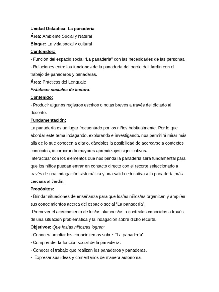 UD La Panadería | PDF | Enseñando