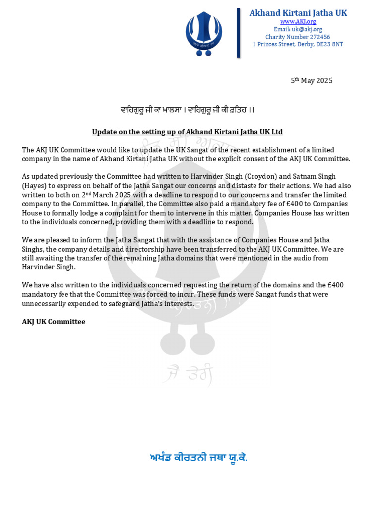 AKJ UK - LTD Co Update 050525 | PDF