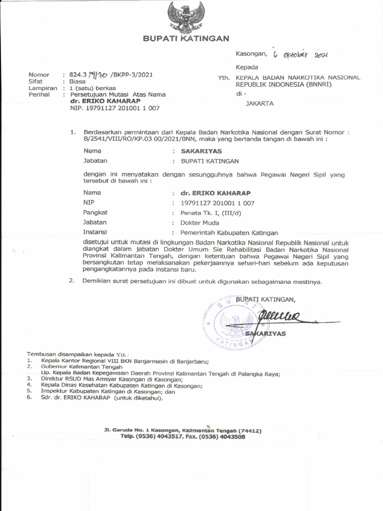 Recom Mutasi Bupati 2021 | PDF