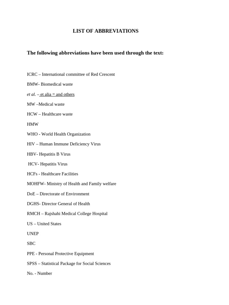 List of Abbreviation | PDF