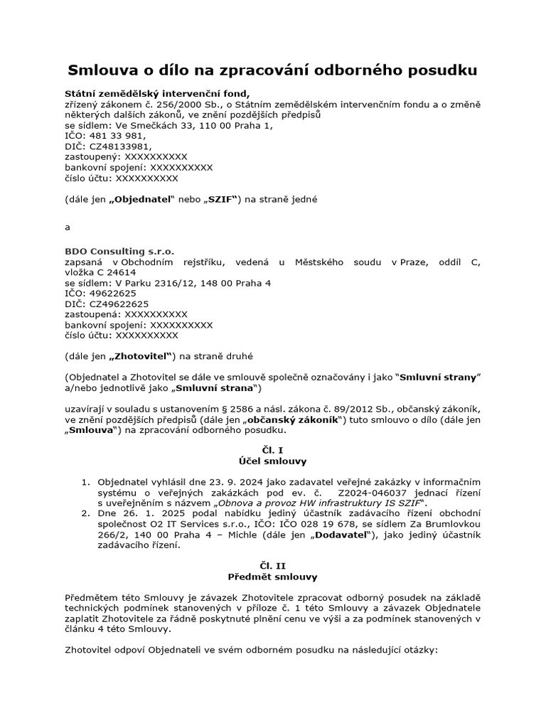 00 - Text - Smlouvy - Smlouva o Dílo Na Zpracování Cenové Analýzy | PDF
