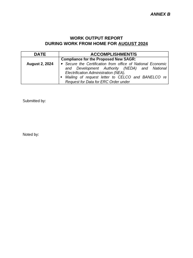 WFH Accomplishment | PDF