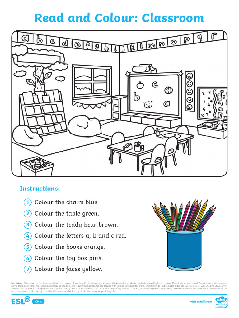 Color Instructions for ESL Learners | PDF