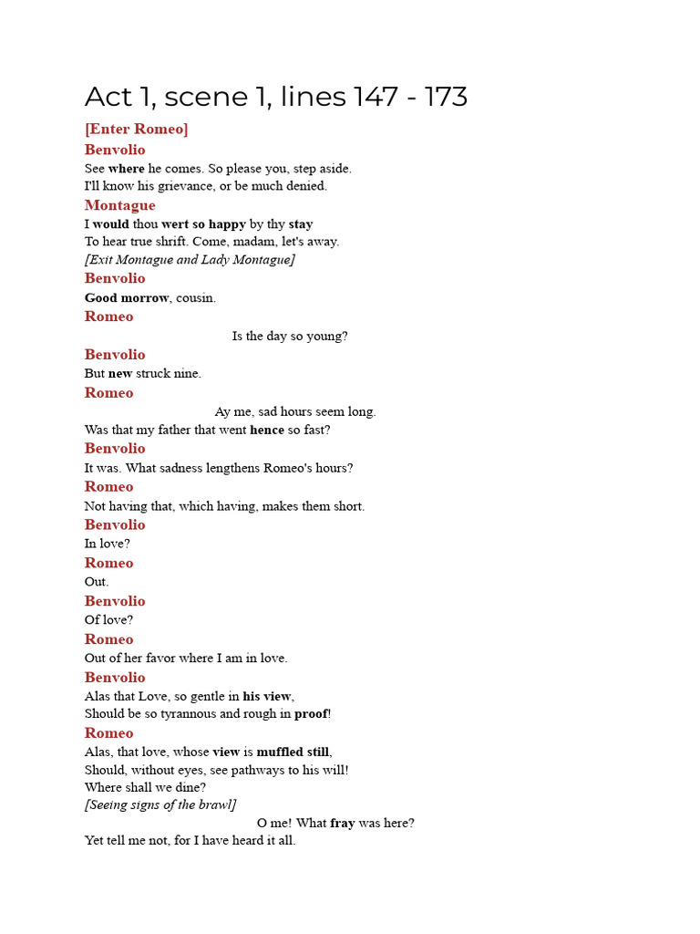 English Extract Act 1, Scene 1, Lines 147 - 173 | PDF