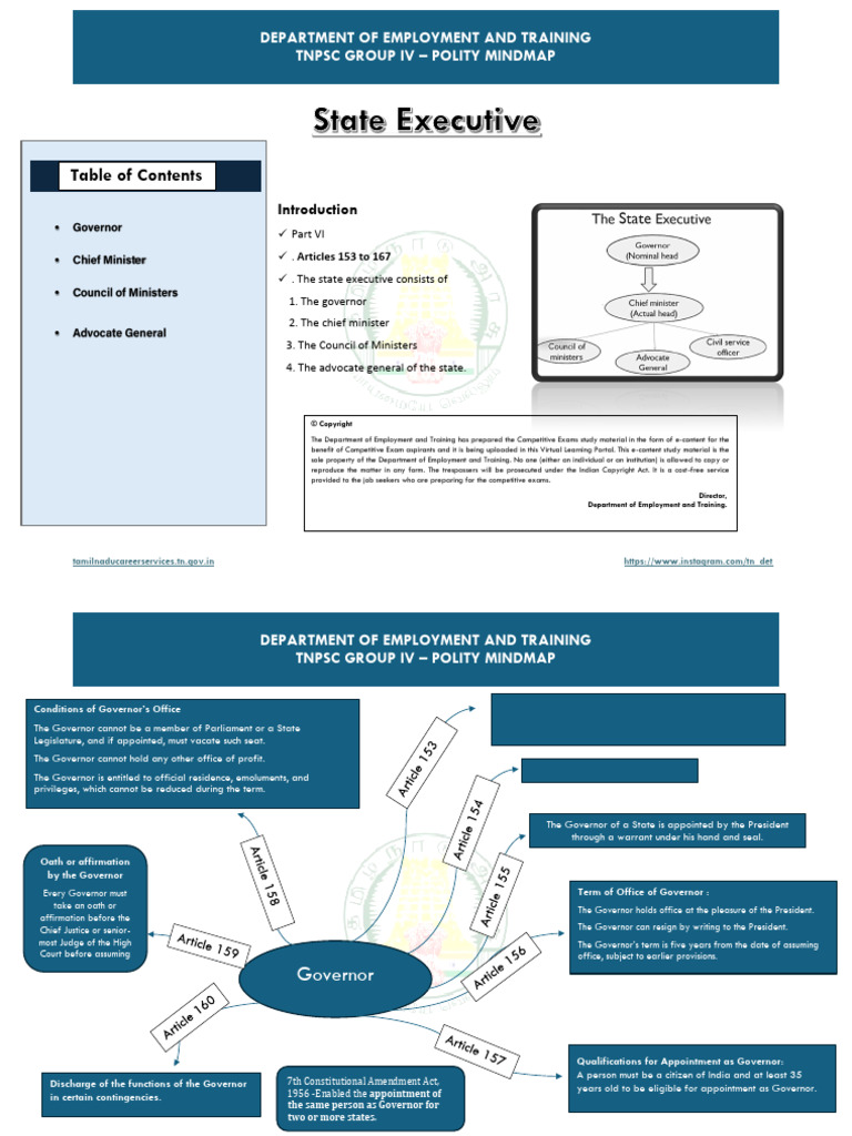 State Executive - 1st - Chapter | PDF | Cabinet (Government) | Governor