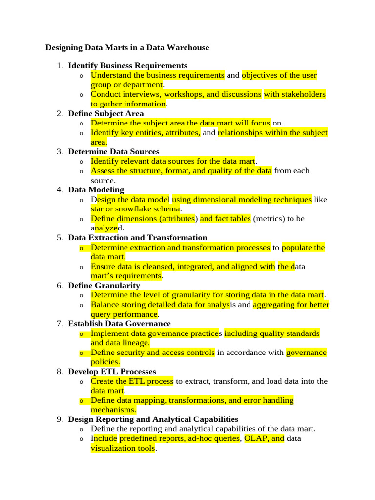 Designing Data Marts in A Data Warehouse | PDF | Data Warehouse | Information Retrieval