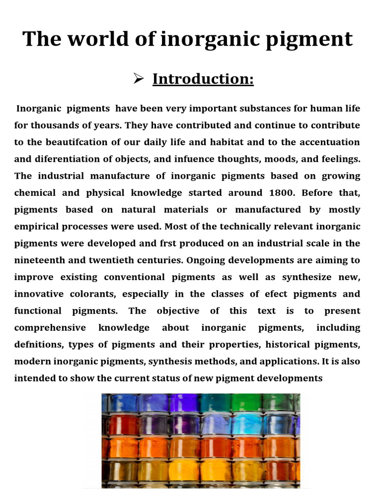 Inorganic Pigments: Types and Applications | PDF | Titanium Dioxide ...