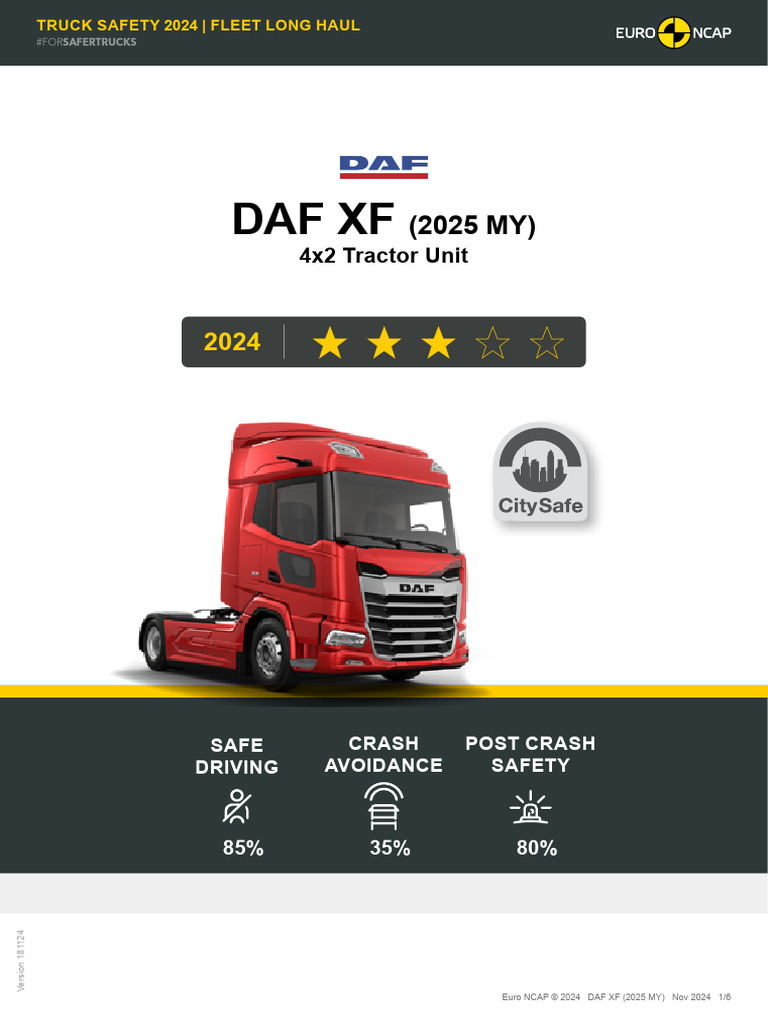 DAF XF 2025 Emergency Response Guide | PDF | Truck | Traffic Collision