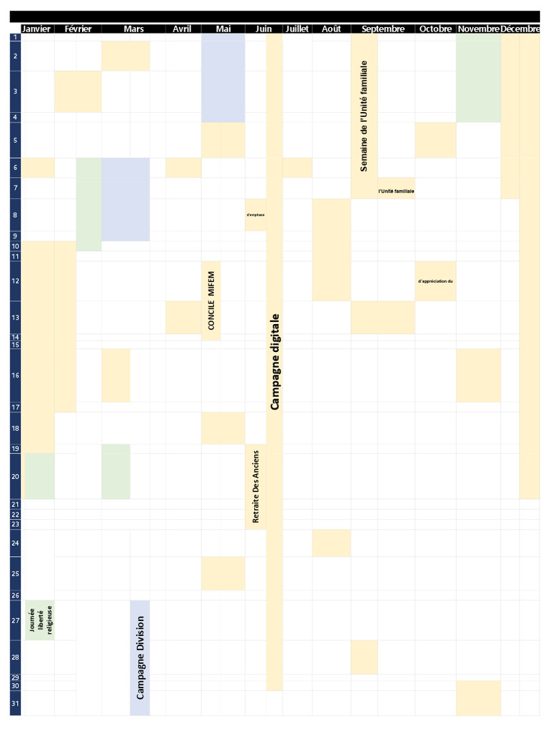 Calendrier des événements FAOC 2024 | PDF