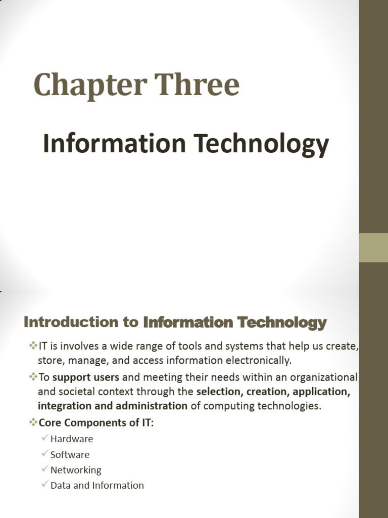 Ch3-Information technology | PDF | Computer Network | Computer Data Storage