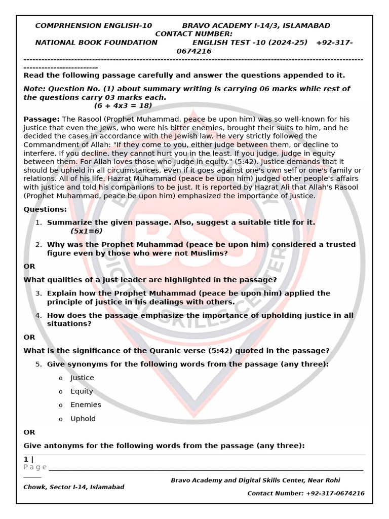 Important English Questions for Class 10 | PDF | Water Scarcity ...