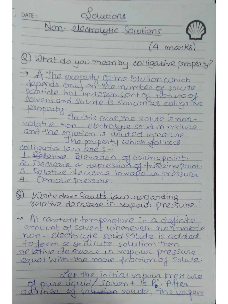 Solutions (Full Notes) | PDF