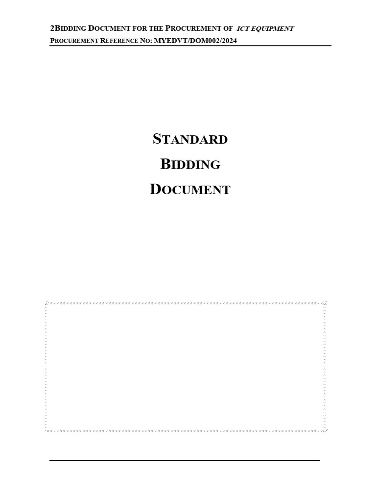 Myedvt Bid Doc Ict Equipment Myedvt 2024 | PDF | Bill Of Lading