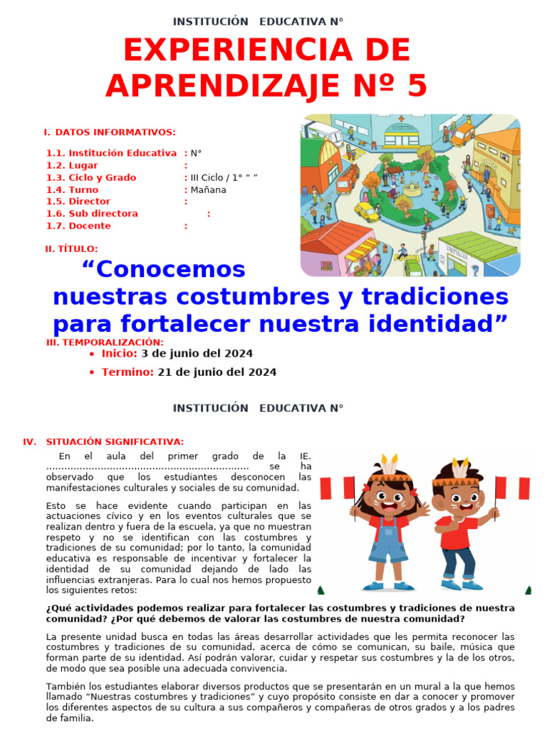 Fortaleciendo Identidad Cultural Escolar | PDF | Comunicación | Enseñando