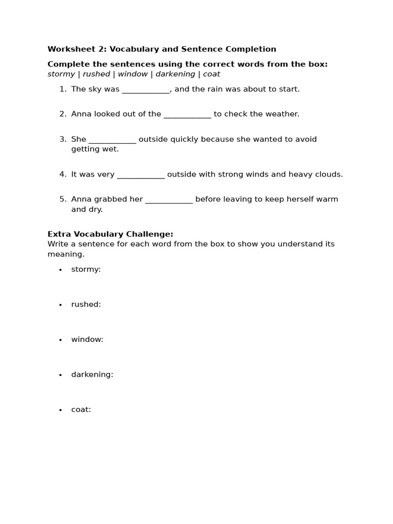 Worksheet 2 IGCSE On Vocabulary | PDF
