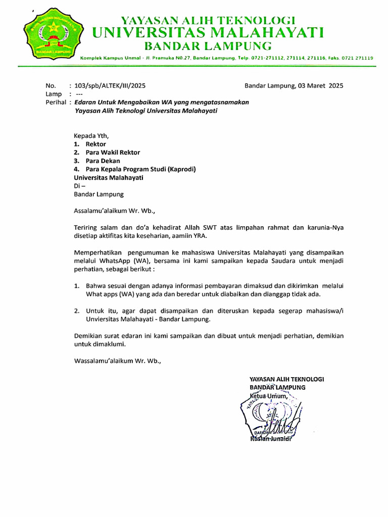 Edaran Altek.... | PDF