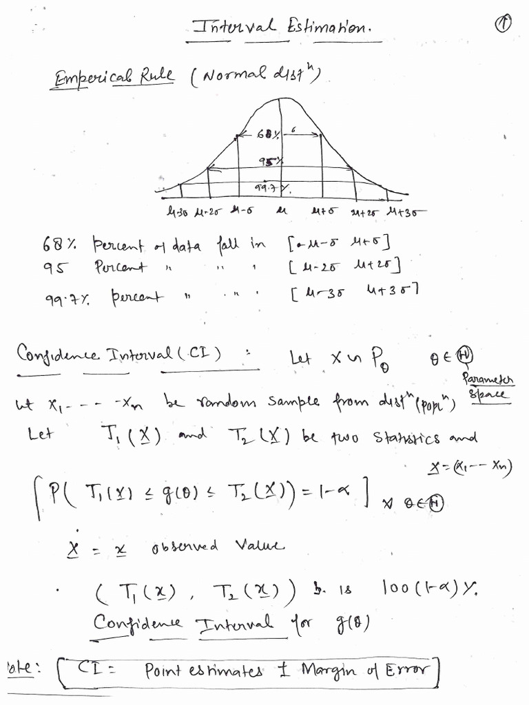 Interval Estimation - CI | PDF