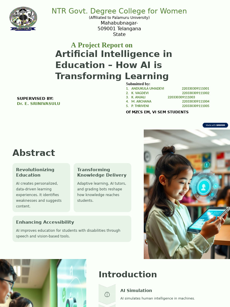 Artificial Intelligence in Education How AI Is Transforming Learning | PDF | Artificial ...