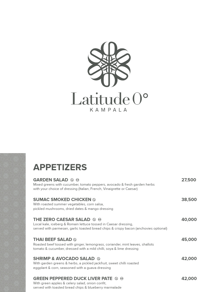 Zero Restaurant Menu Highlights | PDF | Salad | French Cuisine