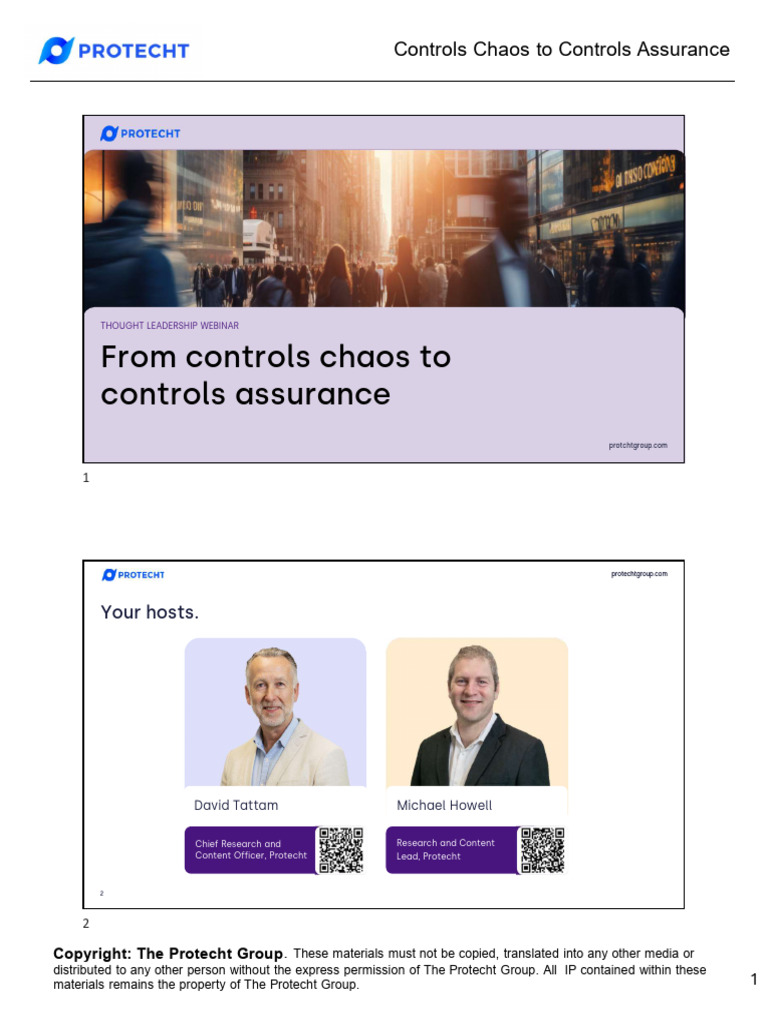 Protecht Controls Chaos To Controls Assurance | PDF | Risk
