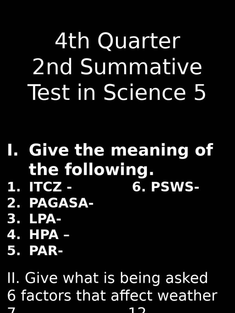 4th Quarter-2nd Summative | PDF