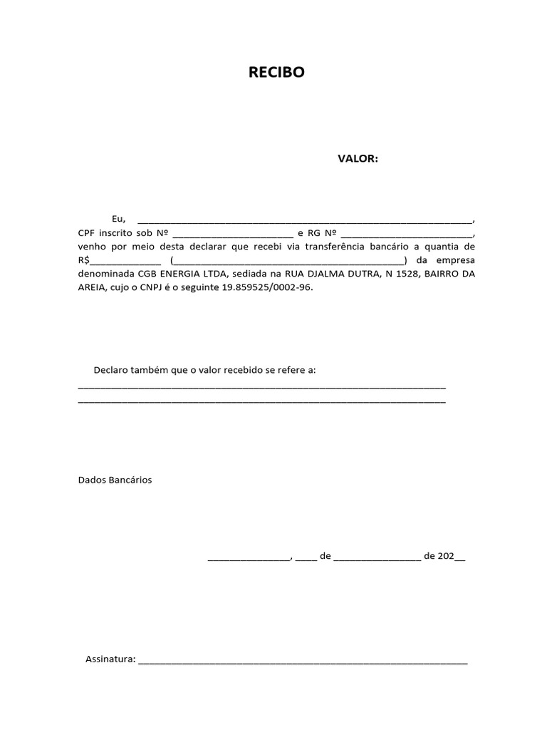 Modelo de Recibo | PDF