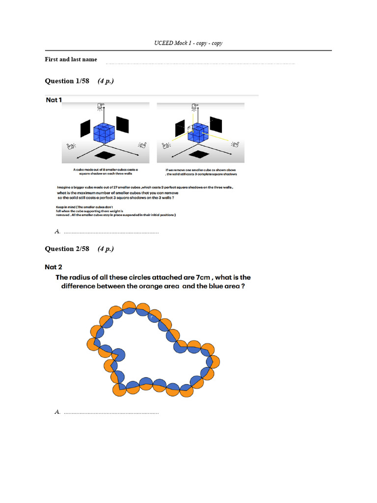 UCEED Mock 1 - Copy - Copy - Questions | PDF