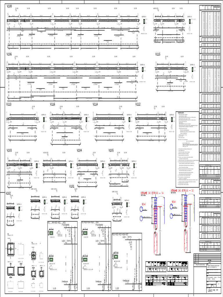 Projeto - Est - Viga Baldrame - Escritório - Usina - P2 - A0 | PDF | Xadrez | Aberturas (xadrez)
