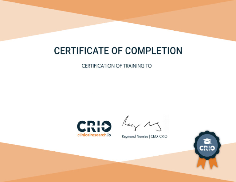 A.Steinwandel CRIO Esource Certification Completion Certificate ...