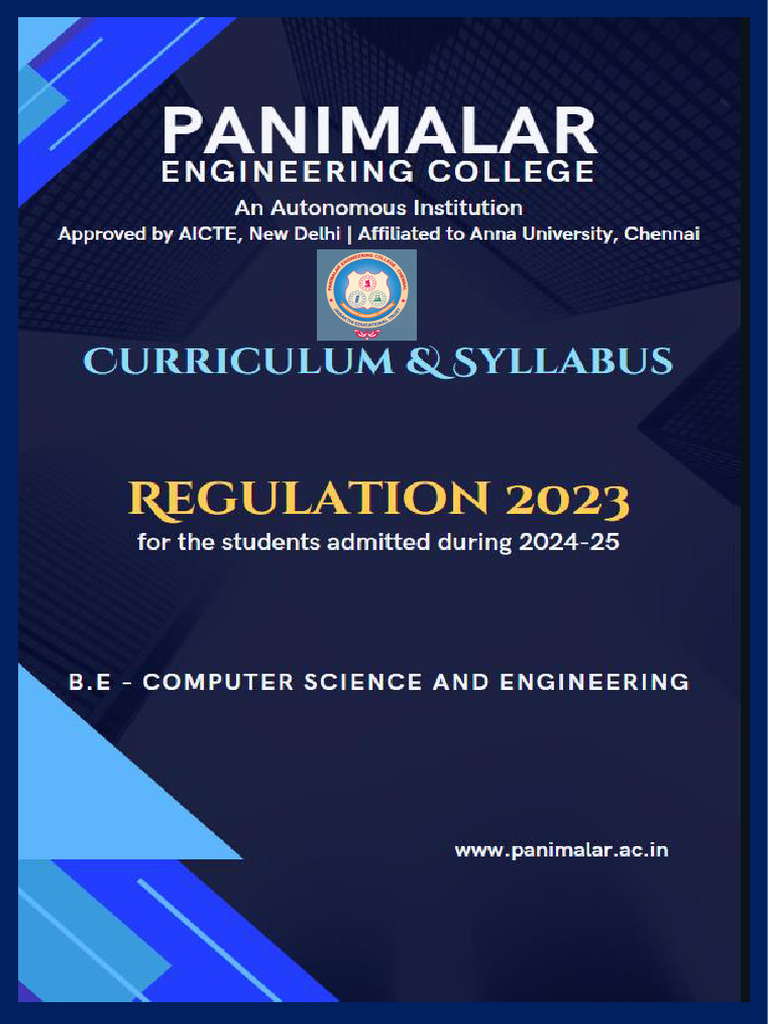 R2023-CSE-Curriculum & Syllabus Batch 2024-2025 | PDF | Derivative ...