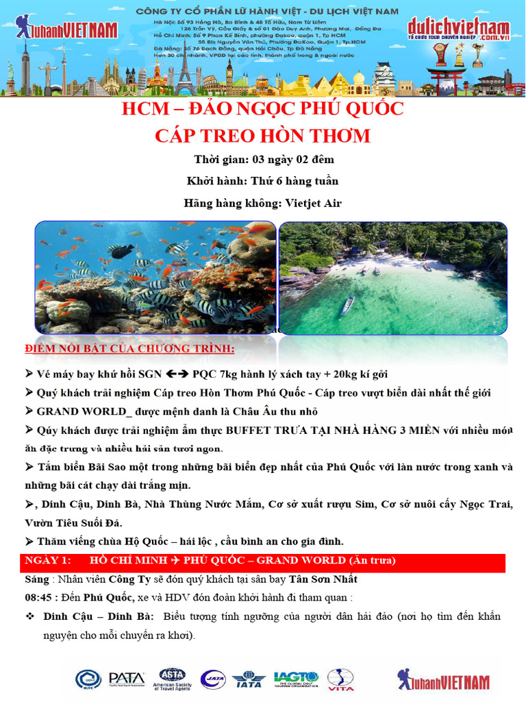 Pqht q1.2025 Hcm-phú Quốc Cáp Treo Hòn Thơm 3n2d | PDF
