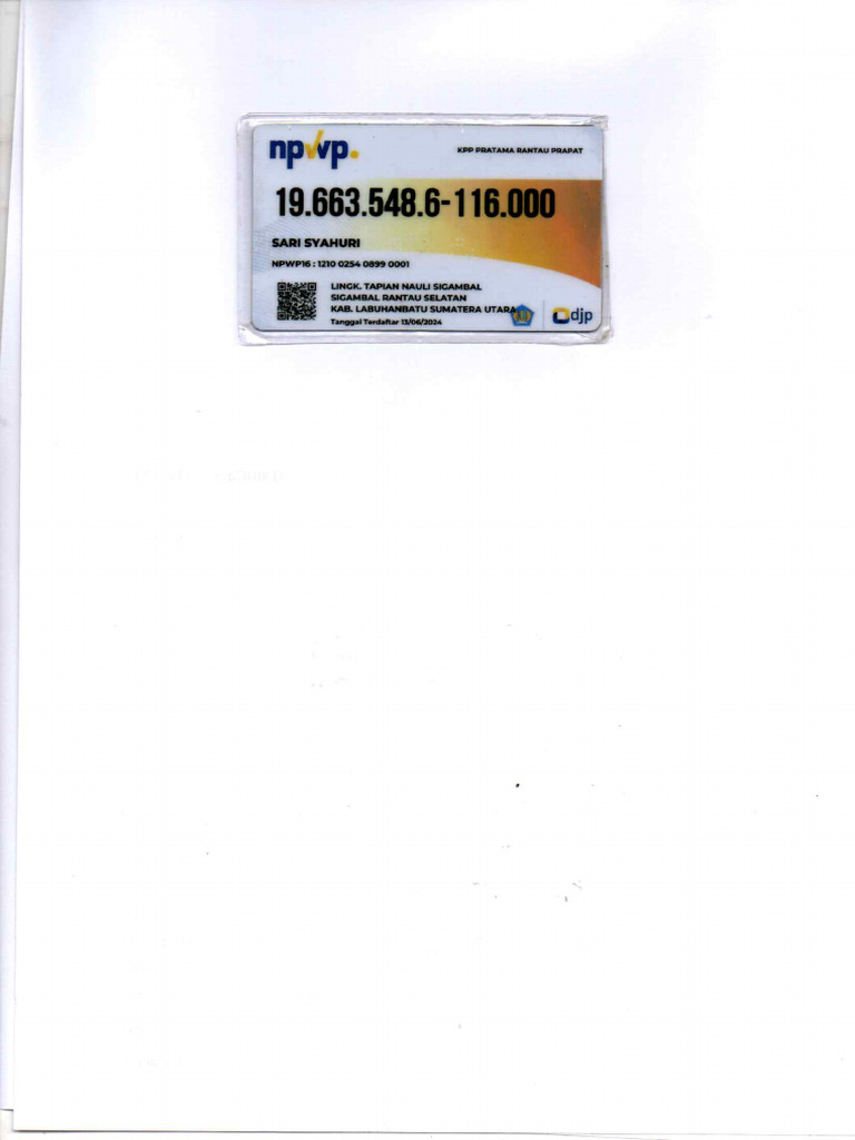 Sari Syahuri - NPWP | PDF