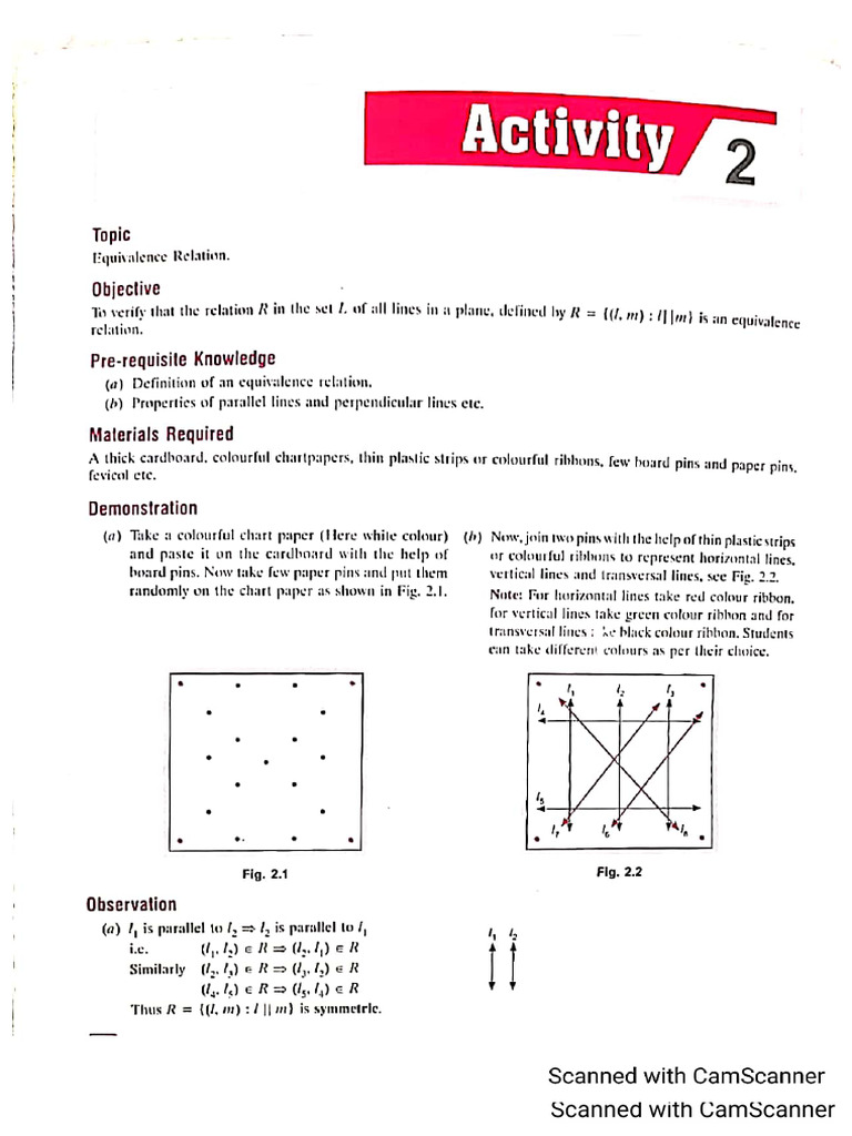 Mathematics Activities Class XII | PDF
