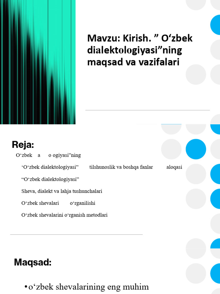 1 - Mavzu. KIRISH-1 | PDF