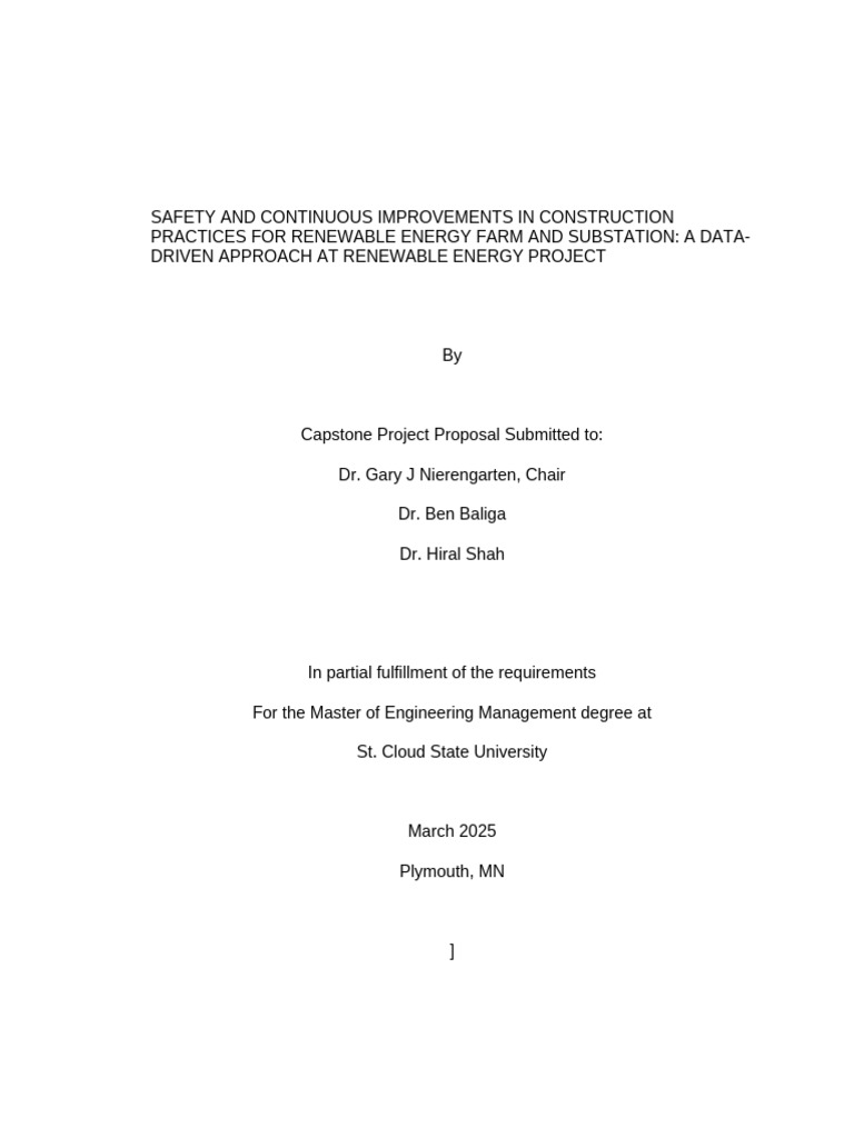 Culminating Project Final Report MEM Guidelines March 2025 | PDF ...