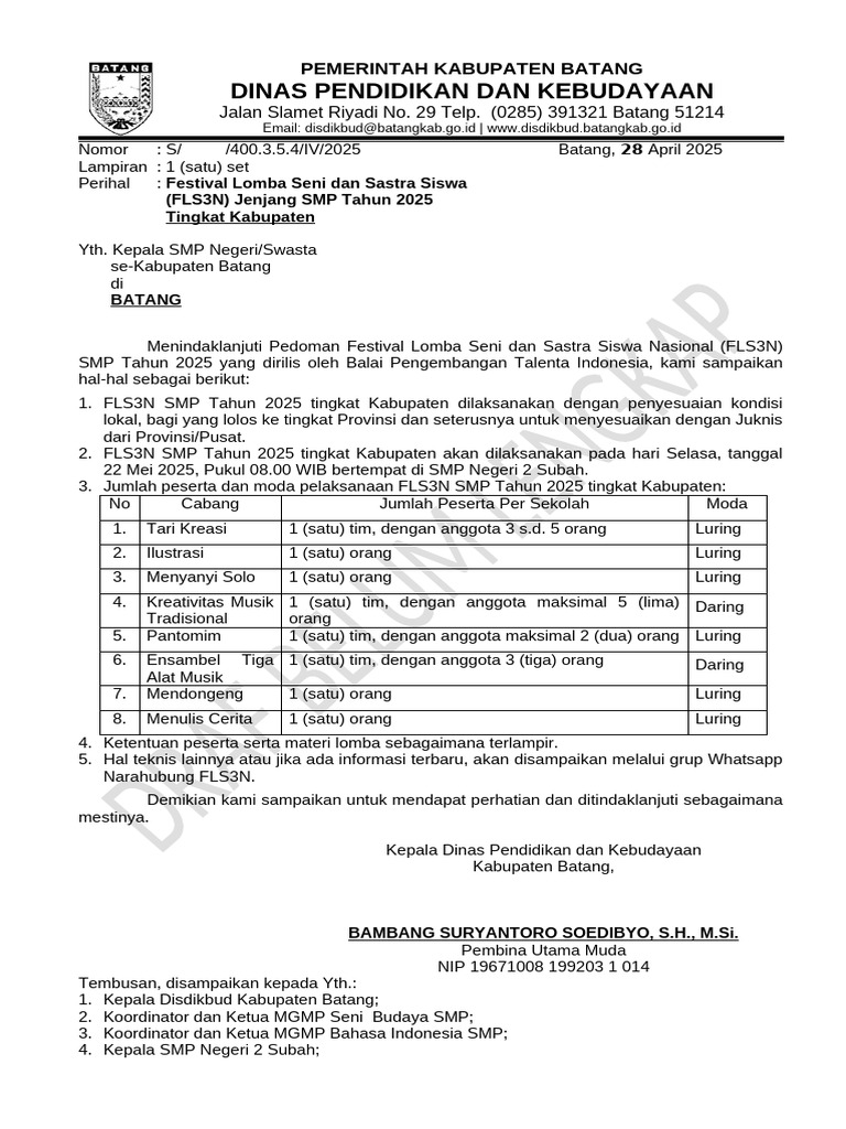 Fls3n SMP 2025 Revisi | PDF