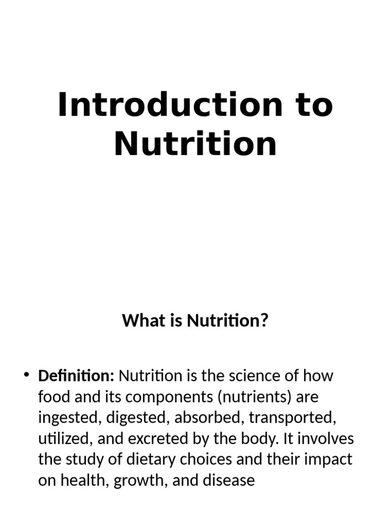 Introduction To Nutrition | PDF | Nutrients | Nutrition