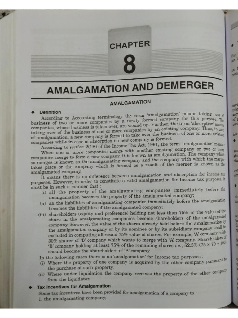 Amalgamation and Demerger | PDF